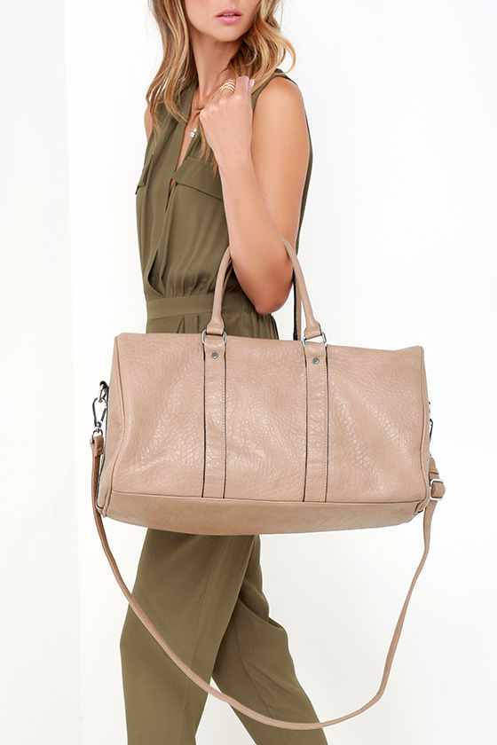 Cool Taupe Weekender Bag - Vegan Leather Bag - Taupe Tote - $57.00 - Lulus