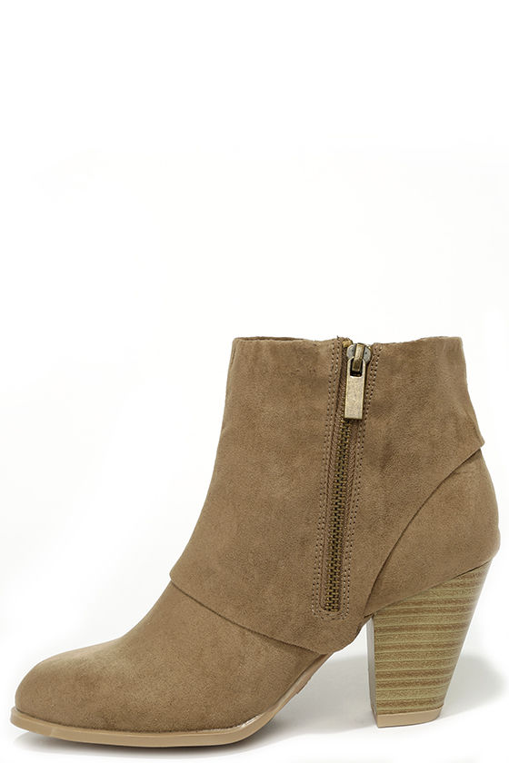Cute Ankle Boots - High Heel Booties - Taupe Boots - $41.00 - Lulus