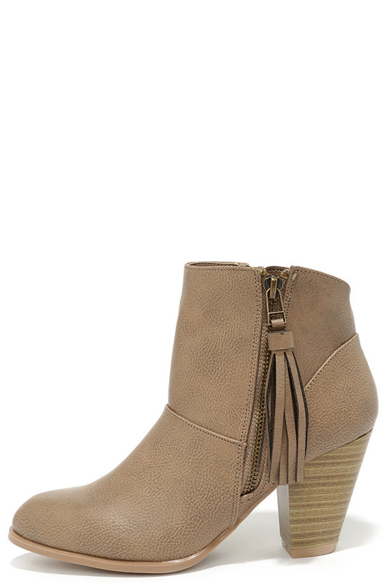Cute Ankle Boots - High Heel Booties - Taupe Boots - $39.00 - Lulus