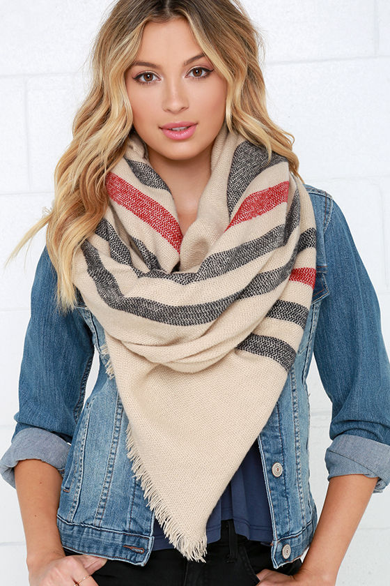 Pretty Striped Scarf - Beige Scarf - Woven Scarf - $19.00 - Lulus