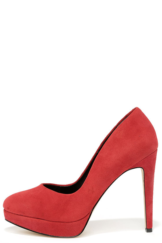 Pretty Red Pumps - Suede Pumps - Platform Pumps - $115.00 - Lulus