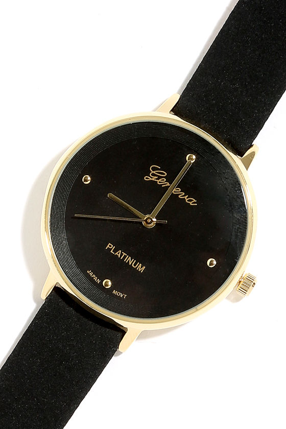 Chic Black Watch - Round Face Watch - Gold Watch - $22.00 - Lulus