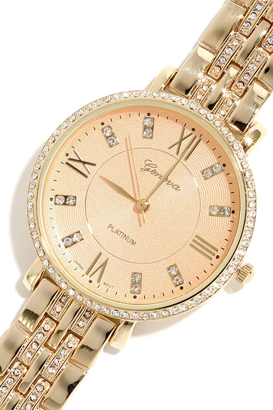 Chic Gold Watch - Round Face Watch - Rhinestone Watch - $26.00 - Lulus
