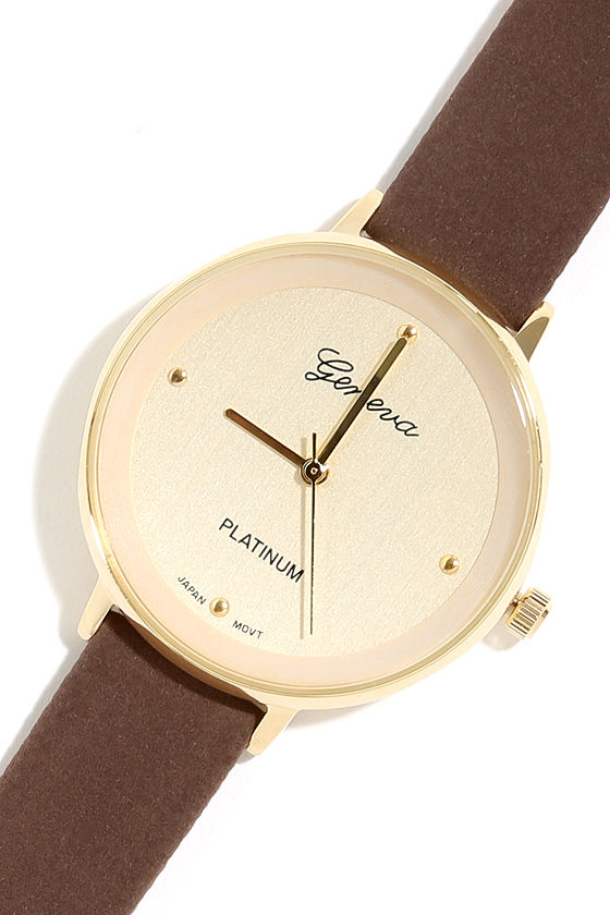Chic Brown Watch - Round Face Watch - Gold Watch - $22.00 - Lulus