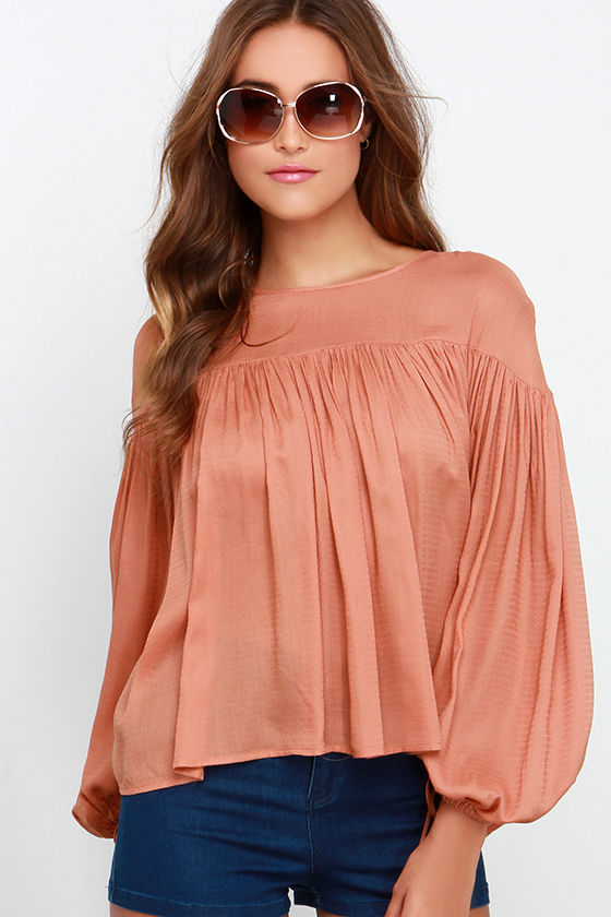 Darling Terra Cotta Top - Babydoll Top - Peasant Top - $40.00 - Lulus