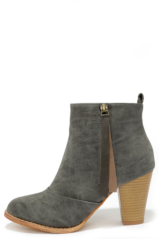 Cute Grey Booties - High Heel Booties - Ankle Boots - $39.00 - Lulus