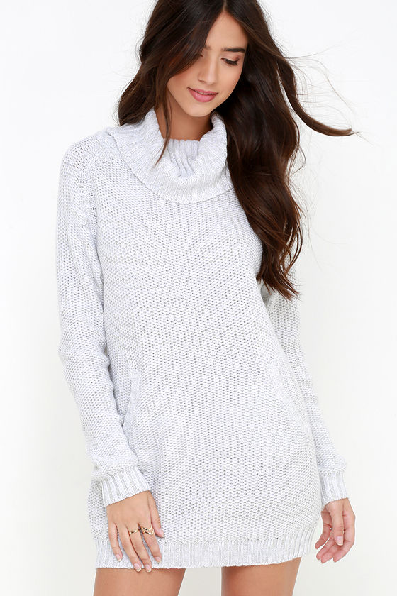Light Grey Dress - Sweater Dress - Long Sleeve Dress - $69.00 - Lulus