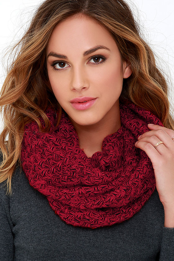 Stylish Red and Black Scarf - Infinity Scarf - Circle Scarf - $14.00 ...