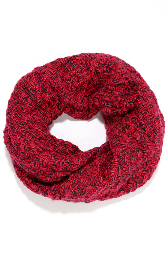 Stylish Red and Black Scarf - Infinity Scarf - Circle Scarf - $14.00 ...