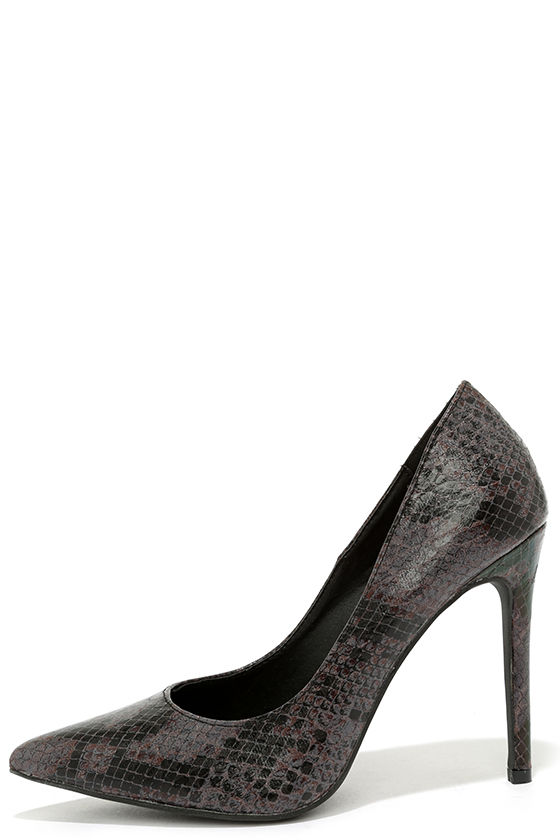 Cute Black Pumps - Snakeskin Pumps - Snakeskin Heels - $59.00 - Lulus