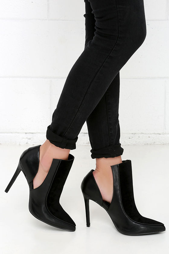 Black Booties - Ankle Boots - Cutout Booties - $69.00 - Lulus