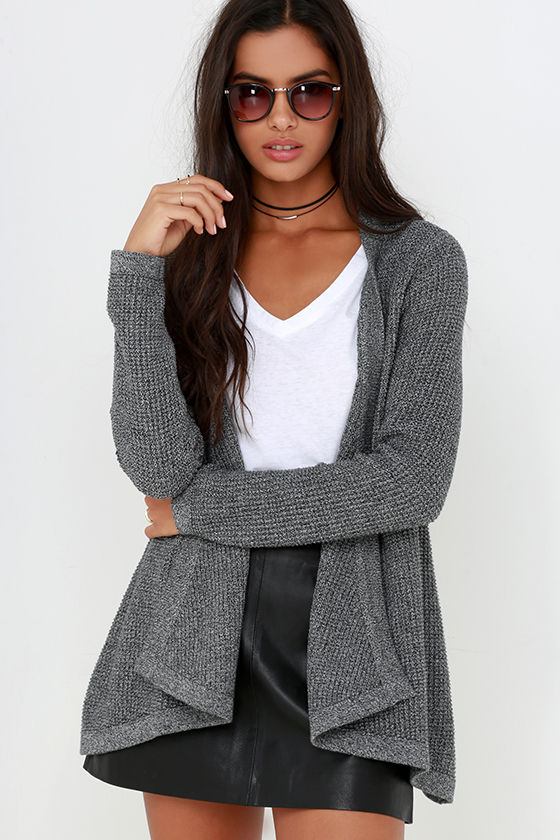 Rhythm Twilight - Grey Cardigan Sweater - Open Front Cardigan - $86.00 ...
