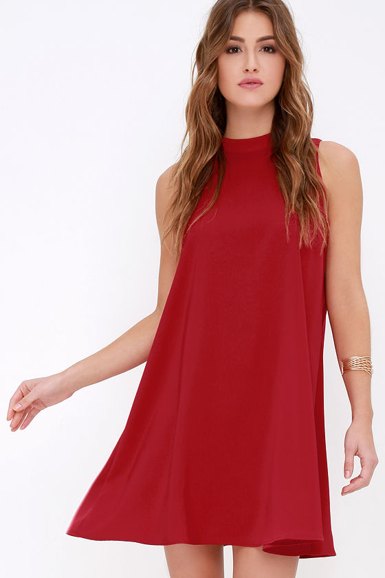 Chic Wine Red Dress - Swing Dress - Sleeveless Dress - $48.00 - Lulus