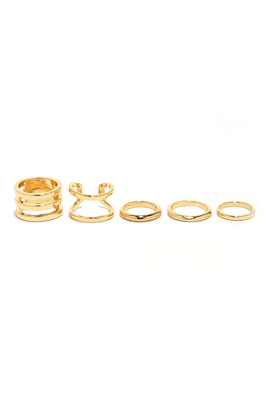 Cute Gold Ring Set - Gold Rings - $11.00 - Lulus