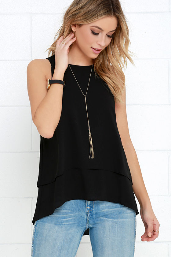 Cute Black Top - Layered Top - Sleeveless Top - $24.00 - Lulus