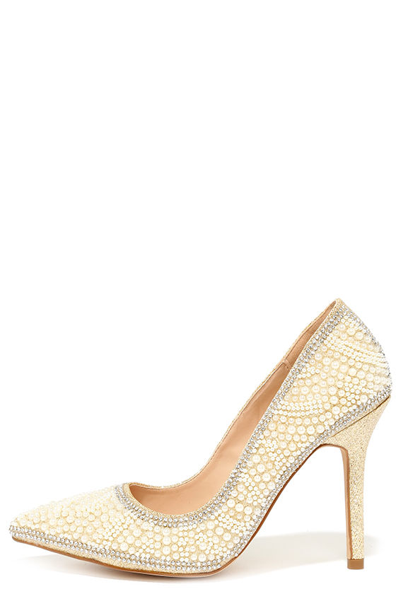 Pretty Pearl Pumps - Rhinestone Pumps - Pointed Pumps - $68.00 - Lulus