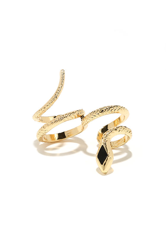 Pretty Gold Ring - Snake Ring - Two-Finger Ring - $12.00 - Lulus