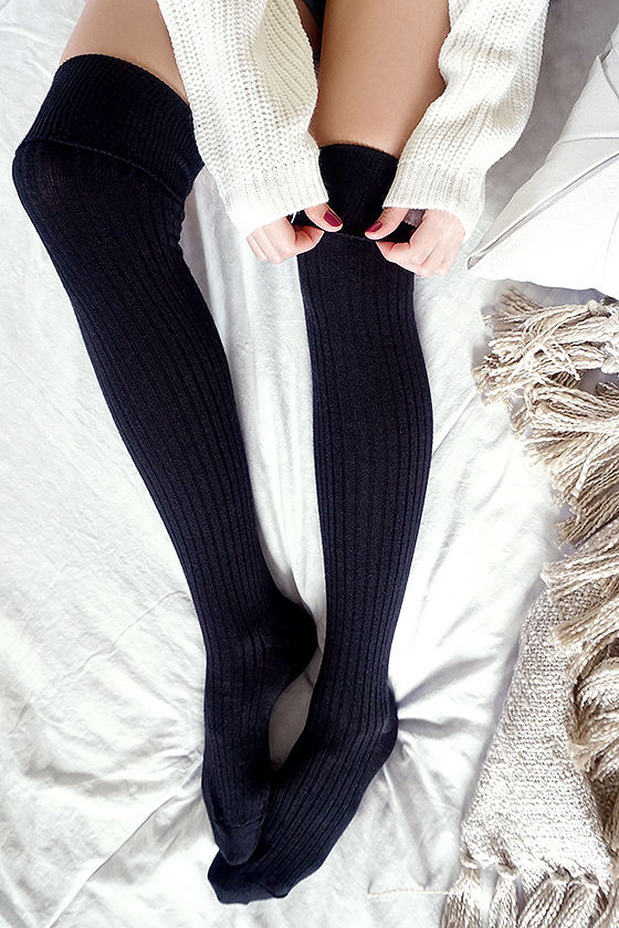 Tabbisocks - Cute Black Socks - Over the Knee Socks - $26.00 - Lulus