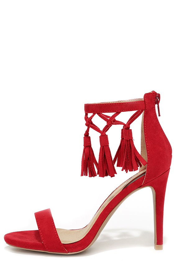 Sexy Red Heels - Single Sole Heels - Fringe Heels - $33.00 - Lulus