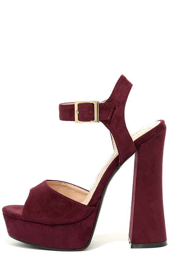 Cute Wine Red Heels - Platform Heels - Ankle Strap Heels - $38.00 - Lulus