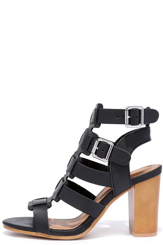 Fun Black Caged Heels - Peep Toe Heels - High Heel Sandals - $34.00 - Lulus