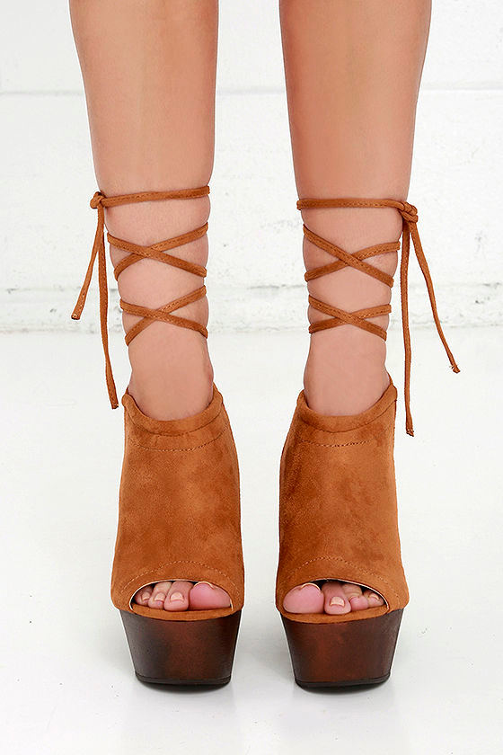 Brown Suede Heels - Wedge Heels - Platform Heels - Lulus
