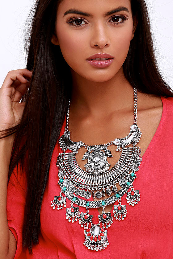 Silver Necklace - Boho Necklace - Statement Necklace - $21.00 - Lulus