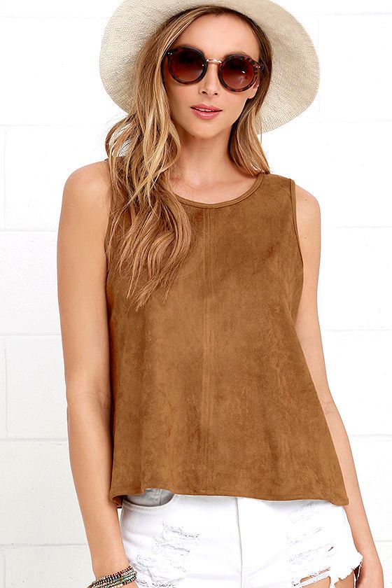 Soft Brown Suede Top - Sleeveless Top - Vegan Suede Top - $57.00 - Lulus