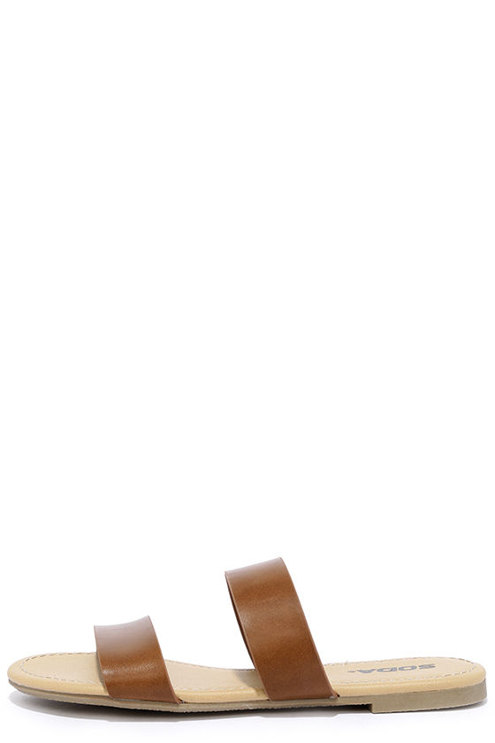 Chic Tan Sandals - Slide Sandals - Metallic Sandals - $16.00 - Lulus