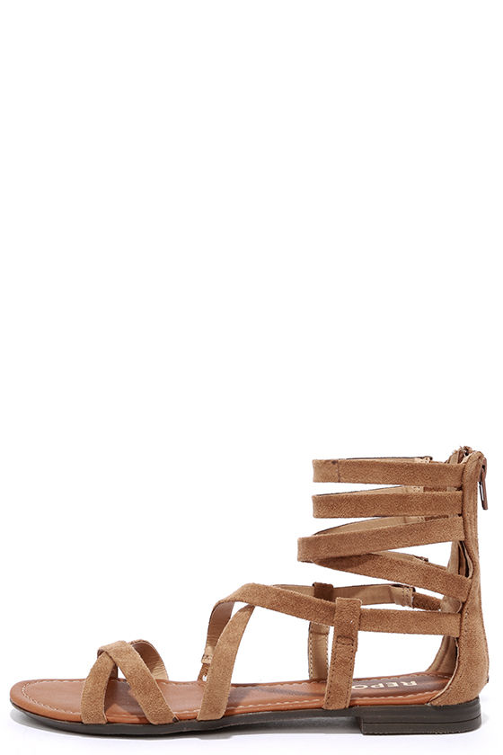 Cute Tan Sandals - Suede Sandals - Gladiator Sandals - $40.00 - Lulus