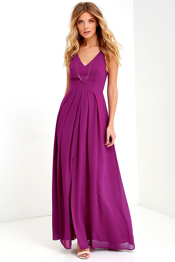 Magenta Purple Gown Formal Dress Maxi Dress 104 00 Lulus
