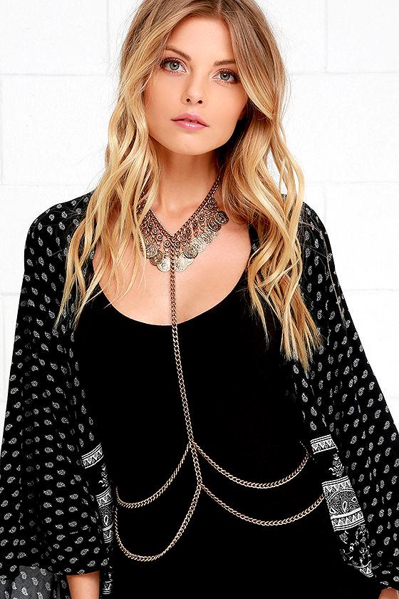 Boho Gold Body Harness - Gold Body Necklace - Body Chain - $20.00 - Lulus