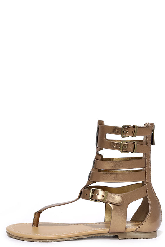 Stylish Bronze Sandals - Metallic Sandals - Gladiator Sandals - $26.00 ...