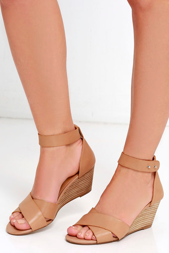 Steve Madden Nilla - Tan Leather Sandals - Wedge Sandals - $79.00 - Lulus