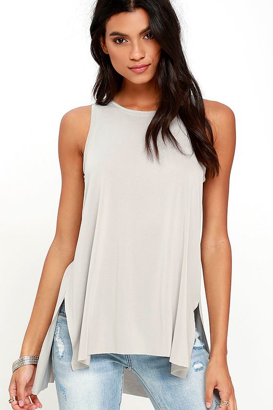Cool Light Grey Top - Tank Top - Sleeveless Top - $38.00 - Lulus