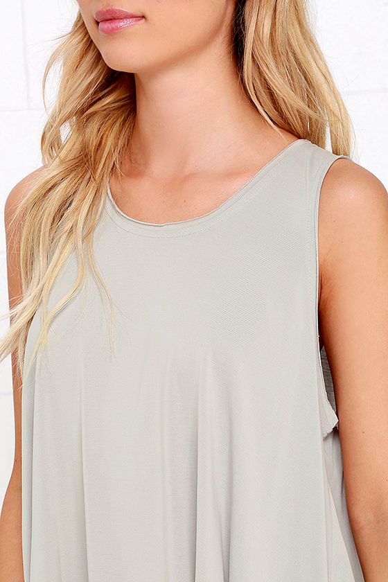 Cute Light Grey Top - Tank Top - Sleeveless Top - $38.00
