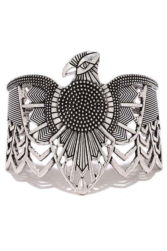 Cool Silver Bracelet - Eagle Bracelet - Cuff Bracelet - $16.00 - Lulus
