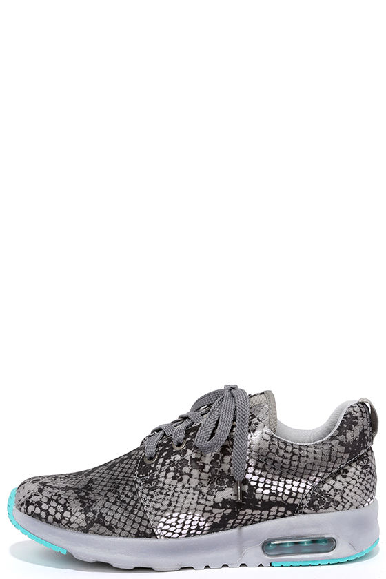 Grey Sneakers - Python Print Sneakers - Air Sneakers - $36.00 - Lulus