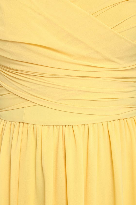 Lovely Yellow Gown Strapless Dress Maxi Dress 82 00
