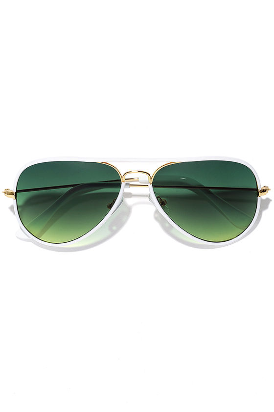 Cool Aviator Sunglasses - White Sunglasses - $15.00 - Lulus