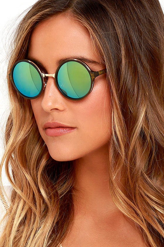 Cute Round Sunglasses - Olive Green Sunglasses - $15.00 - Lulus