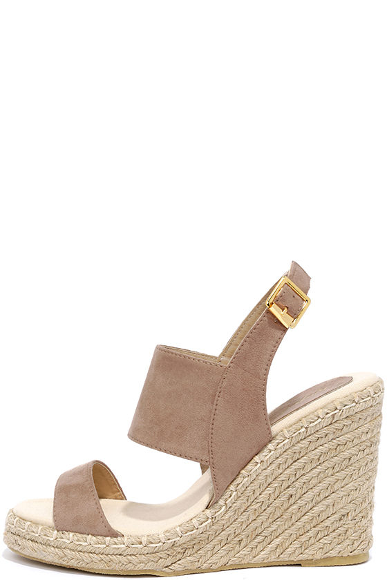 Cute Taupe Wedges - Wedge Sandals - Espadrille Wedges - $22.00 - Lulus