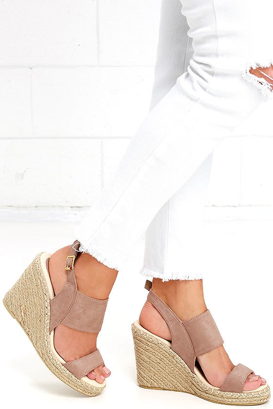Cute Taupe Wedges - Wedge Sandals - Espadrille Wedges - $22.00 - Lulus