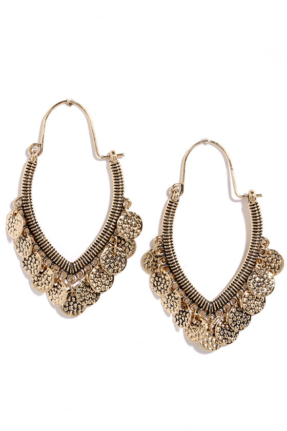 Boho Earrings - Gold Earrings - Hoop Earrings - $12.00 - Lulus