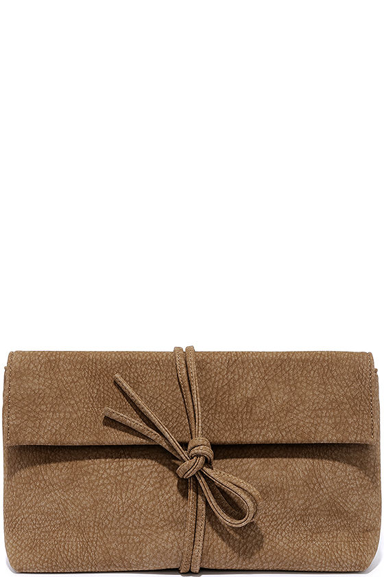 Cool Tan Clutch - Vegan Leather Clutch - Wrap Clutch - Tie Clutch - $34 ...