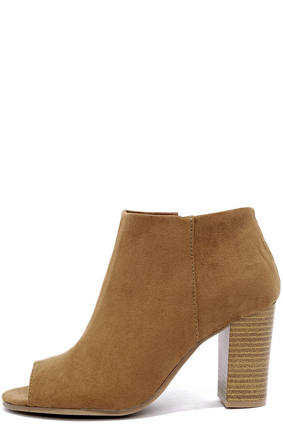 Cute Taupe Booties - Peep Toe Booties - Ankle Booties - $32.00 - Lulus
