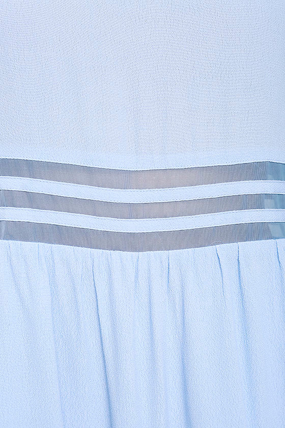 Cute Periwinkle Dress - Mesh Dress - Short Sleeve Dress - $50.00