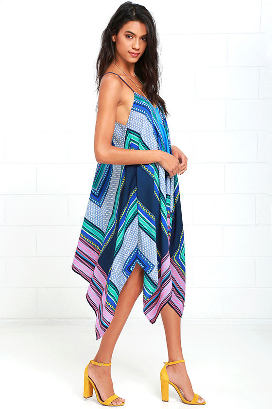 Fun Blue Print Dress - Sundress - Handkerchief Dress - $49.00 - Lulus