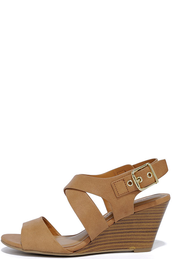 Cute Tan Sandals - Wedge Sandals - Vegan Wedges - $23.00 - Lulus