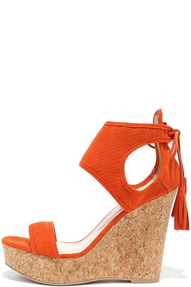 Orange Wedge Shoe